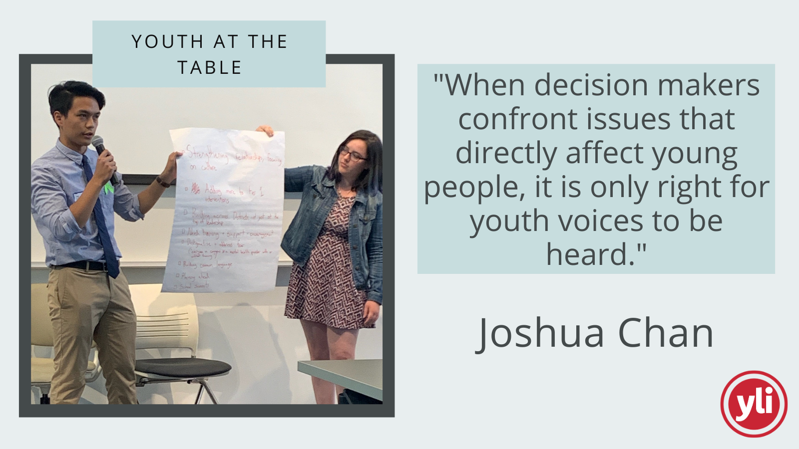 Joshua Chan: Youth at the Table – Youth Leadership Institute